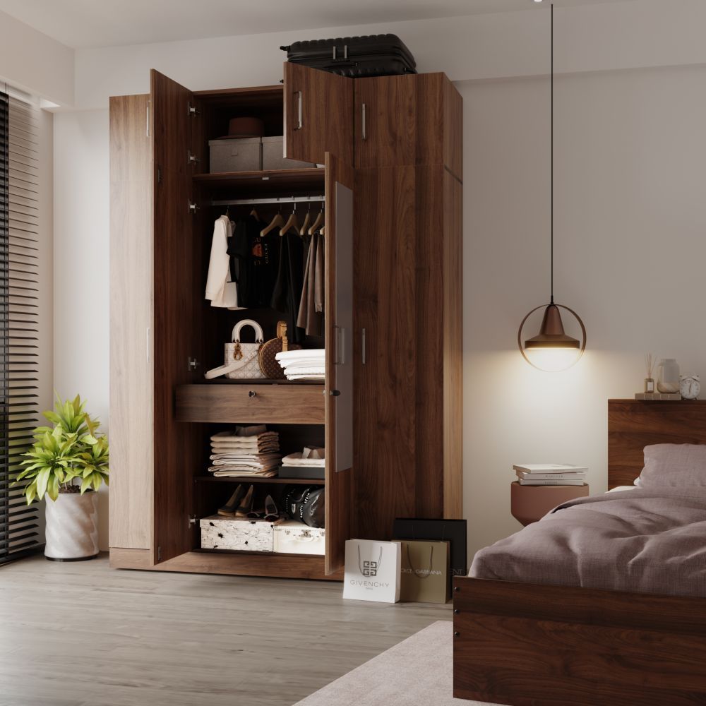 Buy Gingham 4 Door Engineered Wood Wardrobe Online at Best prices starting from 30174 Wakefit